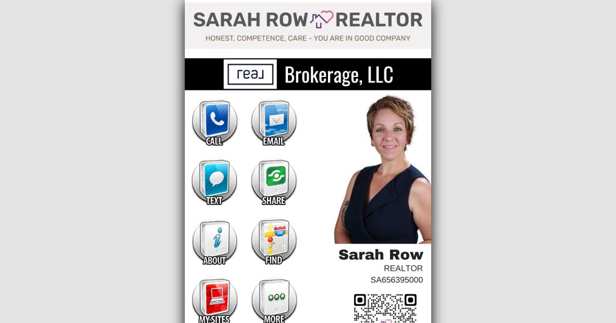 Realtor Sarah Row Real Estate Agent REAL Realty | SavvyCard®
